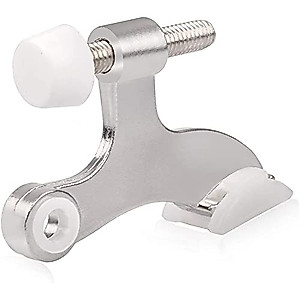 GDFYMI Hinge Pin Door Stopper, Adjustable Heavy Duty Door Stop, with White Rubber Bumper Tips (6 Pack, Brushed Nickel)