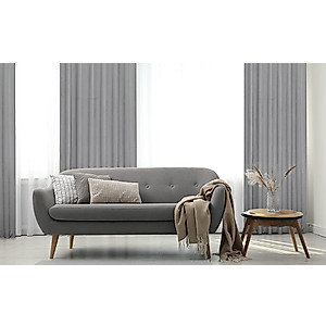 WEST LAKE Velvet Grey Blackout Winter Curtains Room Darkening Window Drapes Super Soft Luxury Drapes for Bedroom Rod Pocket Back Tab Curtains for Living Room Gray 52" Wx63 L,2 Panels