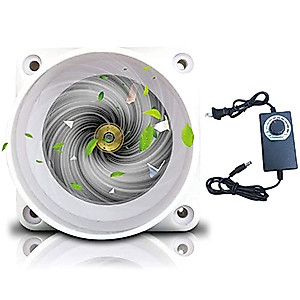 TTiiLoe Inline Duct Fan 2 Inch 50mm Ventilation Exhaust Booster 62 CFM Quiet Fan Filter Duct Kit 6W 12V Intake Fume Extractor Blower for Attic Kitchen Grow Tent (2 inch/50mm, Adjustable Speed)