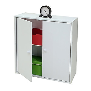 Kings Brand Furniture 2 Door Storage Organizer Bookcase, White