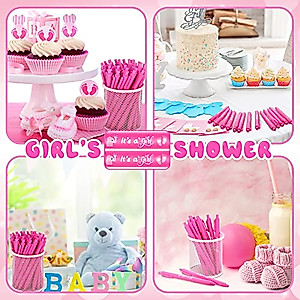 36 Pcs Baby Shower Ballpoint Pens Favors Bulk It's a Boy or Girl Pens Blue Pink White Retractable Gel Ink Pens for Guests Gifts Office School Teacher Student Writing Journal Supply (Girl Elephant)