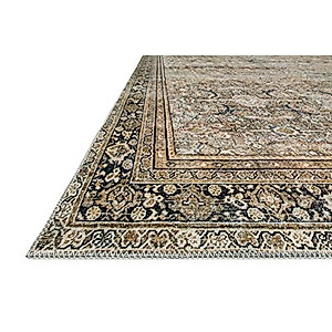 Loloi Layla Collection, LAY-03, Olive/Charcoal, 2'-6" x 12'-0", .13" Thick, Runner Rug, Soft, Durable, Vintage Inspired, Distressed, Low Pile, Non-Shedding, Easy Clean, Printed, Living Room Rug