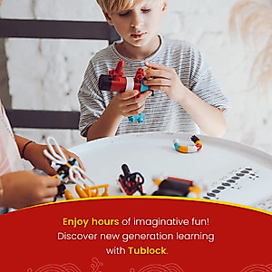 Tublock Creator Set (SML 390 Pieces) | Creative and Educational Brick Building Toys for Girls and Boys | Colorful Building Bricks Set | Innovative Curved Bricks for Building with Movable Pieces