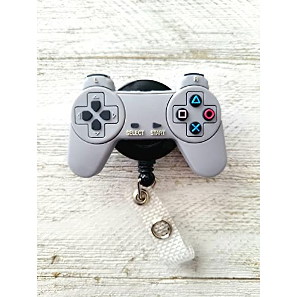 Video Game Nostalgia Controller Retractable ID Badge Reel - Alligator Clip