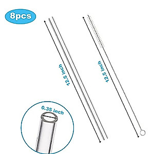 8 Pack Replacement Straw for Stanley Adventure Quencher 40 oz 30 oz Cup Tumbler, Reusable Straws for Stanley 40 oz & Simple Modern Tumbler with Handle, with Cleaning Brush for Stanley Cup Accessories