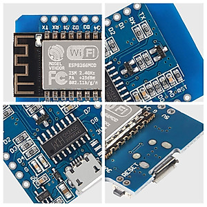 DORHEA ESP8266 ESP-12F NodeMcu D1 Module WeMos Lua 4M Bytes WLAN WiFi Internet Development Board + Relay Shield + 2.54mm 40Pin Single Row Male Pin Header - 3Set
