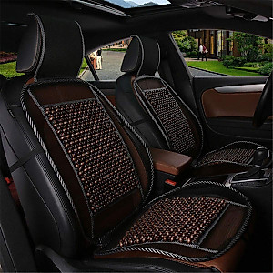 Wood Bead Car Seat Cover Cushion, Cooling & Breathing, Automotive Beaded Driver Seat Massager Cushion for Lower Back Pain