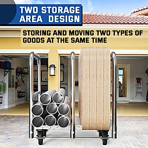 Panel Cart, Heavy Duty Flatbed Cart with 5In Swivel Caster 1500LBS Weight Capacity Lumber Drywall Mattress Cart Transporting Heavy Loads with Ease and Efficiency 2PCS Straps for Platform Trucks