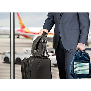 Inflatable Travel Neck Pillow: Extra-Soft, Cushion. For Airplanes, Trains, Cars, Portable Travel Accessory-With Carrying Pouch For cell phone and Passport Etc. (Blue)