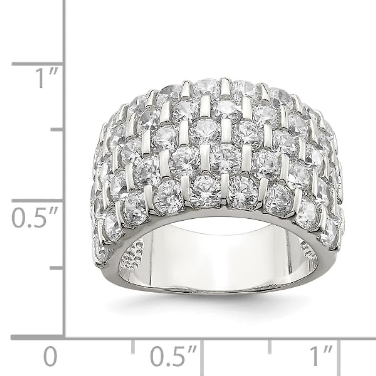 IceCarats 925 Sterling Silver Cubic Zirconia CZ Wide Wedding Band Ring Size 6