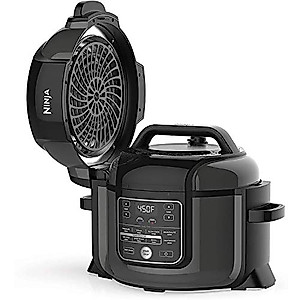 Ninja OP350co Foodi 9-in-1 Pressure, Broil, Dehydrate, Slow Cooker, Air Fryer, and More, with 6.5 Quart Capacity and a High Gloss Finish (Black) - Renewed
