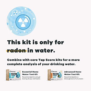 Tap Score Radon in Water Test Kit | Well or City | Full Report | EPA Certified Drinking Water Labs | #1 Best Home Water Test 2022 | 100% Unbiased