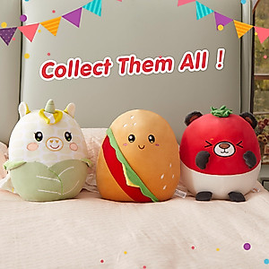 WEWILL Cute Hamburger Soft Plush Pillow Hamburger Stuffed Animal Plush Toy Birthday Christmas Holiday Weekend Gifts for Toddler Kids Boys Girls, 12''