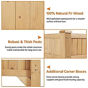 Yaheetech Raised Garden Bed 8 Pocket Herb Garden Planter Vegetable Standing Planters Boxes with Grow Grid Outdoor 36x25x37 Inch