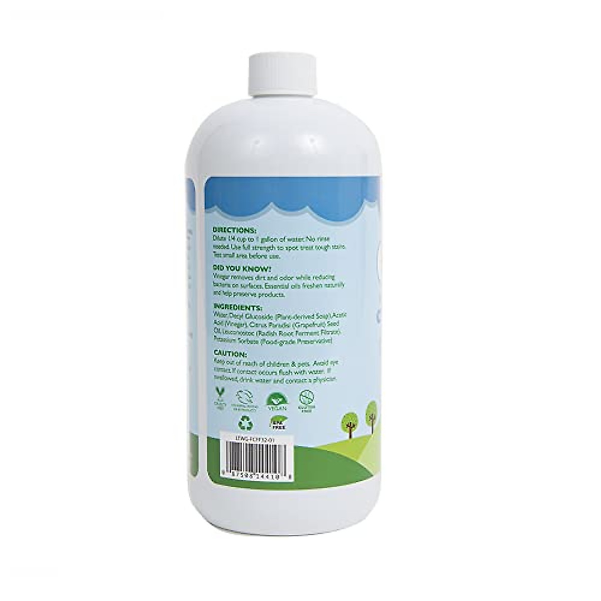 Little Twig Plant Based Concentrated Multi-Surface and Floor Cleaner with Eco-Friendly Ingredients & No Toxic Residue, Child & Pet Safe, Unscented, 32 Fluid Oz (LTWG-FCFF32-06)