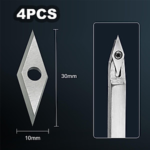 Diraeen 35Pcs Tungsten Carbide Cutters Inserts Set,Lathe Tools for Wood Lathe Turning Tools,Supplied with Screws and Screwdriver