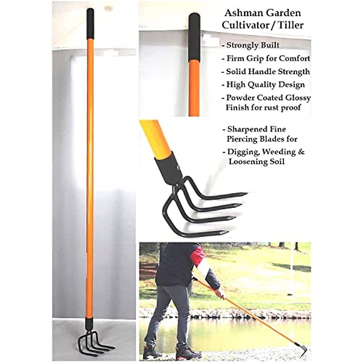 Garden Cultivator (2 Pack)– Sturdy Hand Tiller/Cultivator – Heavy Duty Blade for Digging, Loosening Soil and Weeding – Equipped with Rubber Grip Handle for a Strong Hold – Rust Resistant