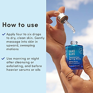 Sand & Sky Tasmanian Spring Water Splash Serum. Hyaluronic Acid for soft and plump skin.