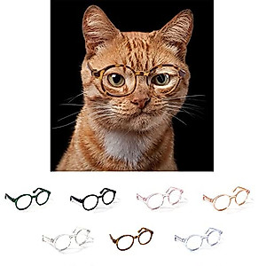 WEISHA Cat Glasses Cute Pet Glasses Plastic Transparent Cat Sun Glasses Dog Personality Pet Dress Up Pet Decor Accessories Photos Props(Pink)
