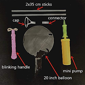 LED Light Up BoBo Balloons Colorful 10 Packs,3 Levels Flashing Handle,20 Inches Bubble Balloon,70cm Stick,Christmas Birthday Party Decoration
