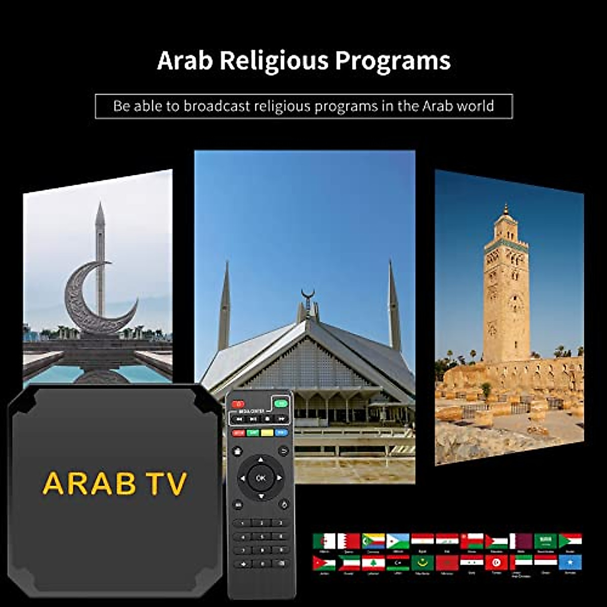 BOMIX 2023 Arabic TV Box Arab TV Most Updated Features with Most On-Demand Arabic Shows and Movies, Bluetooth/Wi-Fi, Portable with 64bit ARM Corter-A58