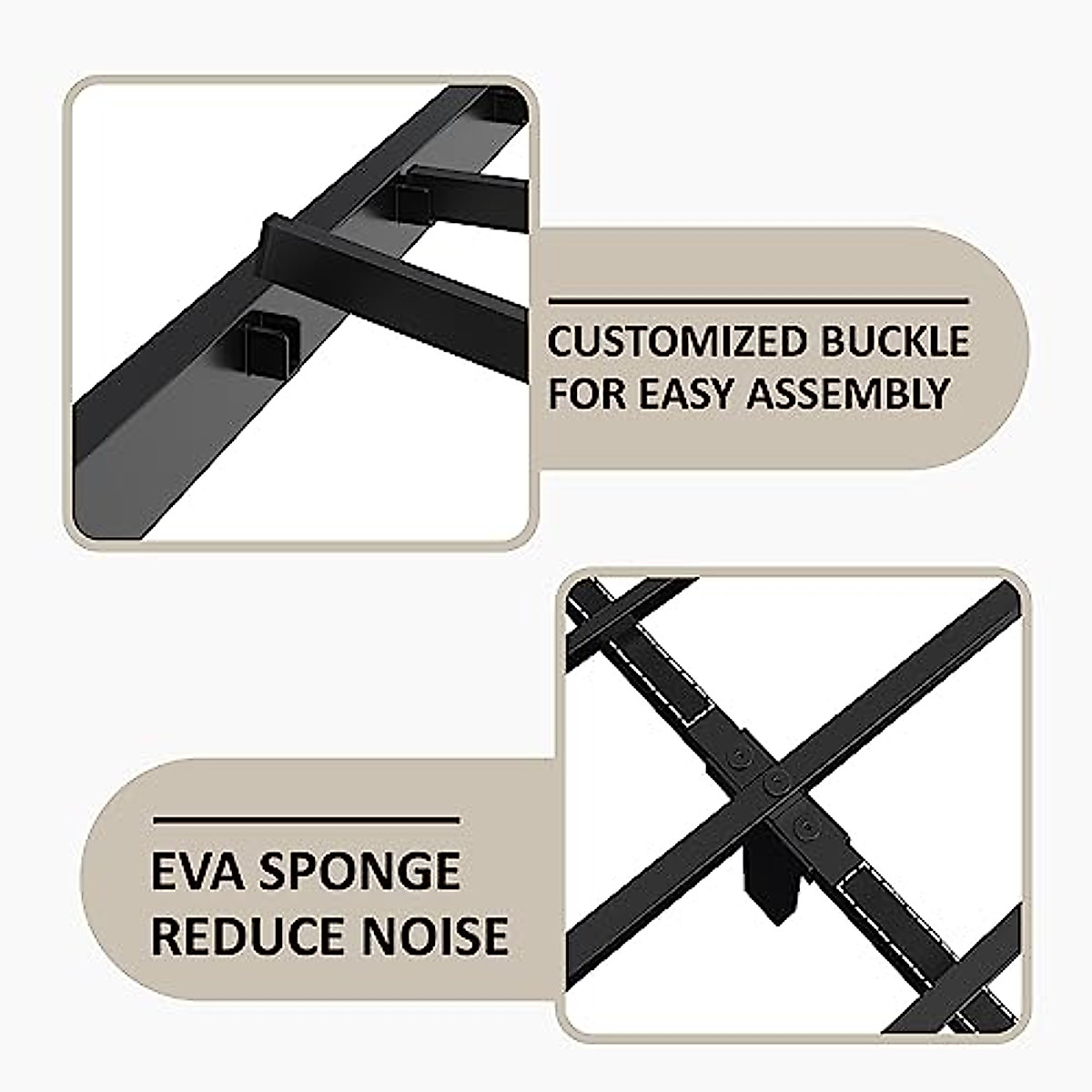 AMERLIFE Queen Size Storage Bed Frame, Wooden Platform Bed with Charging Station, 4 Drawers & Headboard/No Box Spring Needed/Noise-Free/Rustic Grey