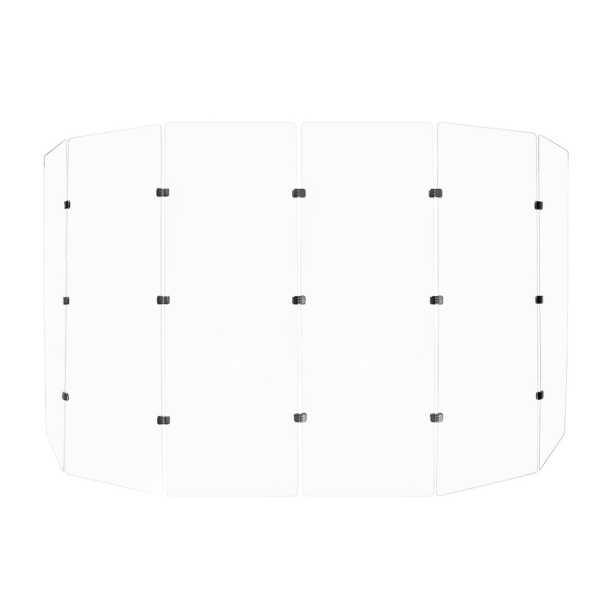 PENNZONI Drum Shield 6ft w/Chrome Hinges, Comes w/ 6 Drum Panels, & Chrome Hinges, Premium Clear Acrylic Panels, Drum Screen