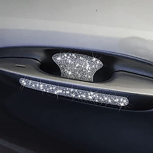 Car Door Handle Protector Bling Car Door Handle Cup Sticker Car Door Handle Scratch Protector Bling Car Accessories Reflective Stickers Fit Most Cars