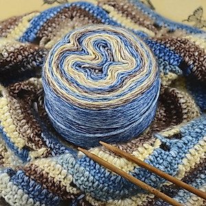 100g/Ball Gradient Rainbow Cake Yarn Hand-Woven Cotton Yarn Fancy Block Dyeing Wool Yarns for Knitting Crochet Sweater