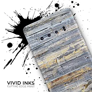 DesignSkinz Vintage Wooden Planks with Yellow Paint Protective Vinyl Decal Wrap Skin Cover Compatible with The Samsung Galaxy S20 (Screen Trim & Back Glass Skin)