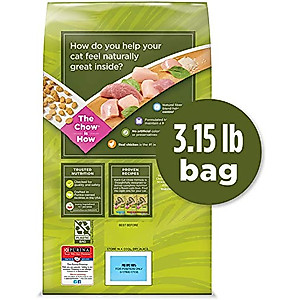 Purina Cat Chow Naturals Dry Cat Food, Indoor With Real Chicken & Turkey, 3.15 Lb Bag