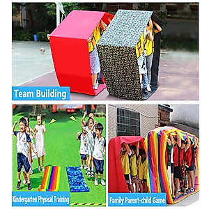 4PCS Teamwork Games Playing Run Mat, Indoor and Outdoor Team Building Activities Field Day Fun Running Race Games (Size : Adult-11M//36FT)