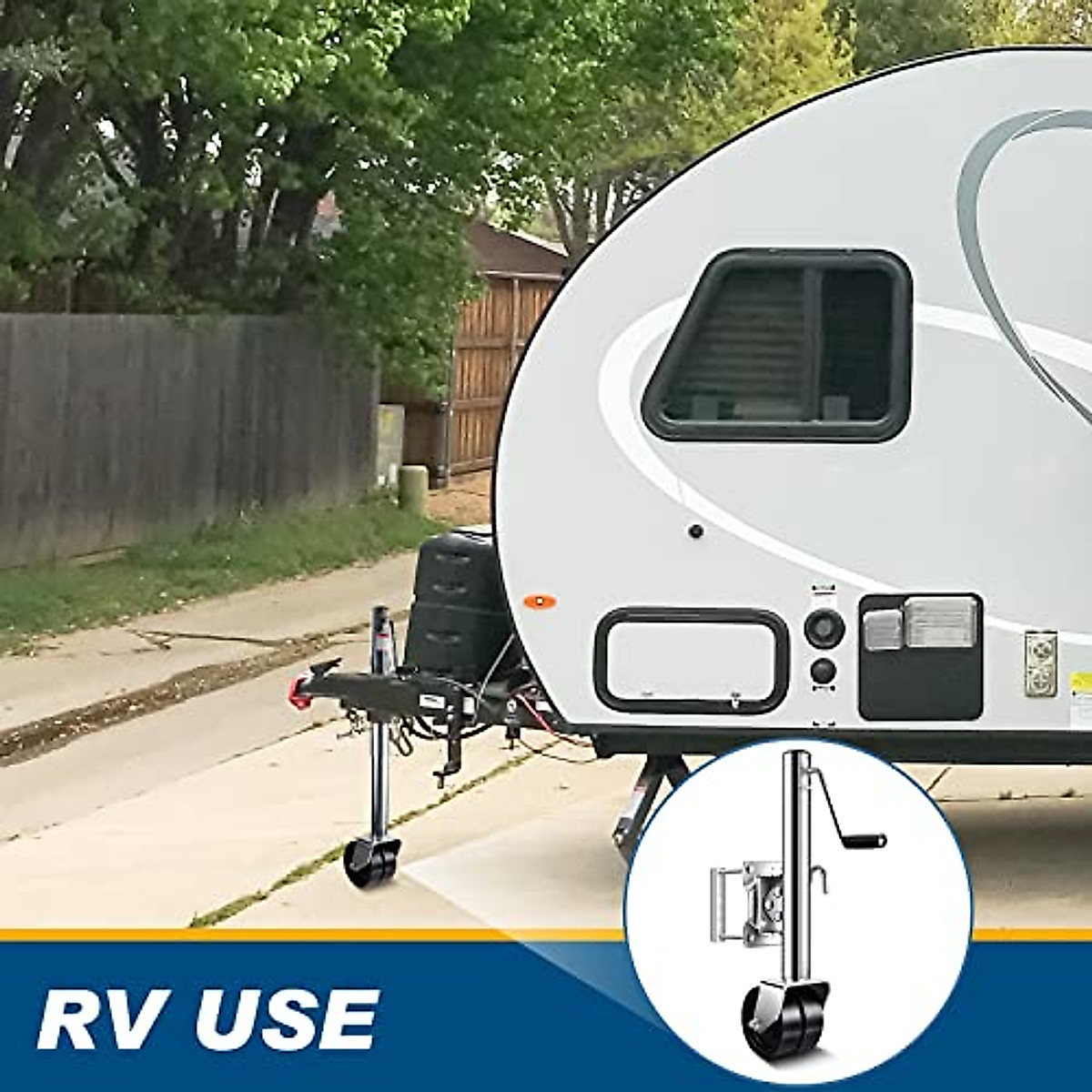 Swivel Trailer Jack with 6 Inch Dual Wheels 2000 Lbs Capacity 12" Lift Heavy Duty Boat Trailer Jack Swing Back Anti Rust Double Wheels Trailer Tongue Jack for RV Camper Utility Accessories