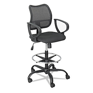 Safco Products Vue Mesh Extended-Height Chair 3395BL, Ergonomic, Breathable Mesh Back, Black, mid-Back