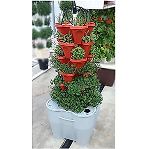 Large 64 Quart Stackable Planter 5-Pack - Grow More in Less Space - Plant Pots and Stack - DIY Vertical Gardening System - for Growing Veggies, Herbs, Garden Greens, Starwberries (Terracotta)