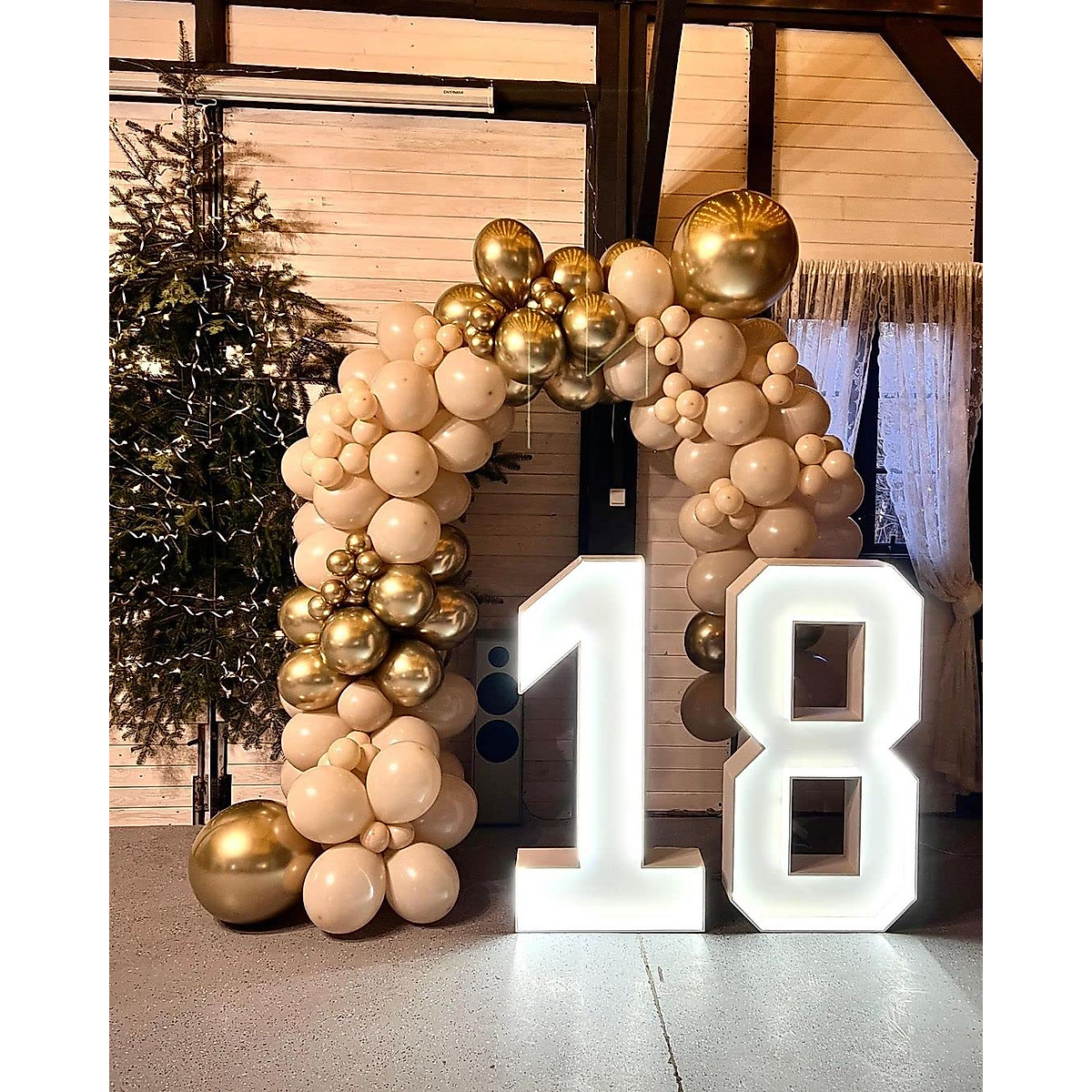 Bezente Gold Metallic Chrome Latex Balloons, 100 Pack 12 inch Gold Round Helium Balloons for Wedding Graduation Anniversary Baby Shower Birthday Party Decorations