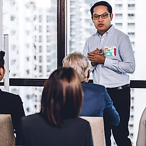 Chinco 50 Pieces Magnetic Name Badge Holder Waterproof Magnet Name Tags Magnetic Name Holder Clear Plastic ID Card Holder for Conferences Office Events Teachers Doctors Nurses (Horizontal)