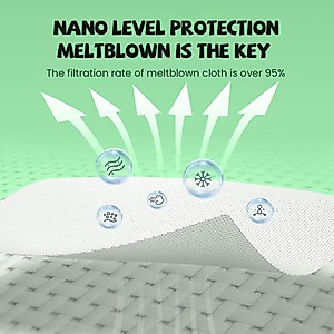 50Pc Flower Disposable 3ply Face_Mask for Glasses Wearer With Nose Wire(A)