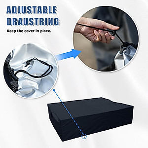 XIZZI Patio Furniture Covers Square Table and Chair Cover-210D Black Silver Coated Waterproof Outdoor Sectional Sofa Set Cover Fits up to 110"L x 84"W x 28"H,Black