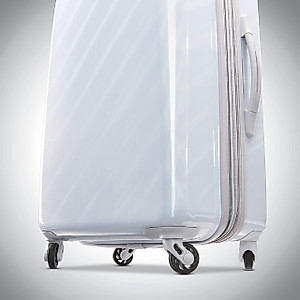 American Tourister Moonlight Hardside Expandable Luggage with Spinner Wheels, Iridescent White, Carry-On 21-Inch
