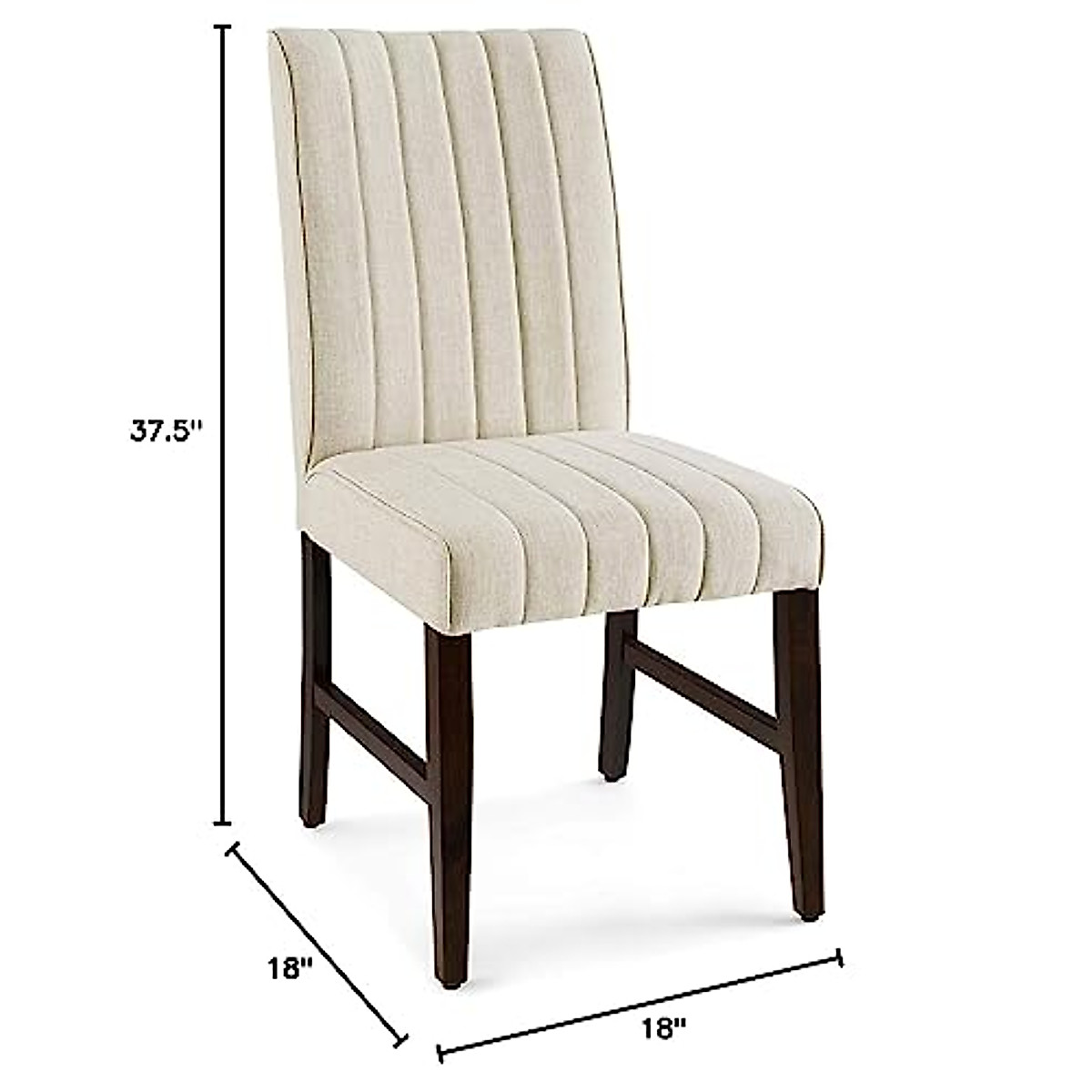 Modway Motivate Channel Tufted Upholstered Fabric Dining Side Chair, Set of 2, Beige