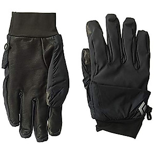 Black Diamond Wind Hood Softshell Gloves, Smoke, Large
