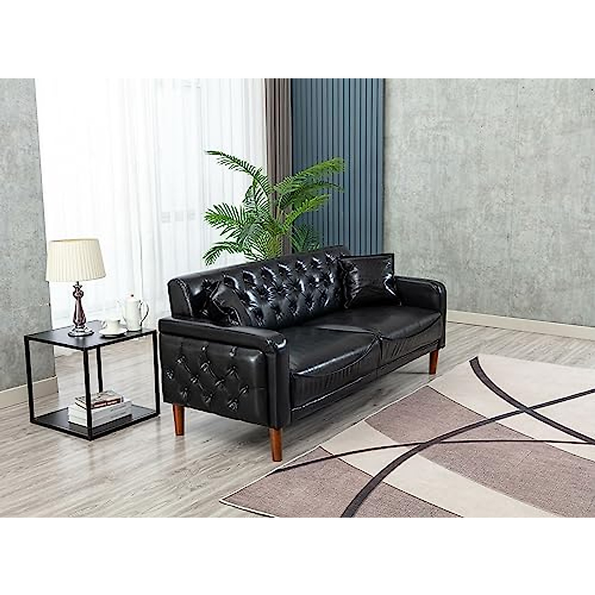 Black PU Waiting Room Chairs Sofa Conference Room Chairs, Office Reception Chairs Waiting Room Bench Guest Chairs, Office Guest Chairs Side Reception Chairs Sofa for Breakroom/Lobby/Events/Church
