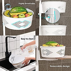 Kaibrite Rotating Kitchen Storage Rack, Multi-Layer Revolving Basket Kitchen Shelf with Wheels, for Kitchen, Bathroom, Laundry Room, Garage, White (5-Layer)