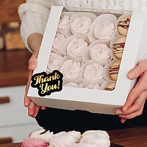 200PCS Unique Thank You Cards Small Business, Black Gold Thank You Cards for Small Business, Double-sided Printing Package Insert Notes for Small Business Owners Stores Online Retailers