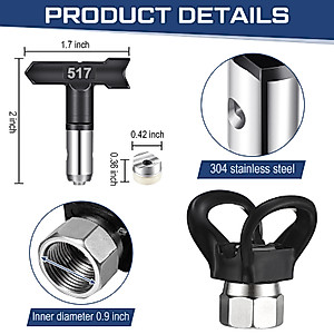 Lanties 8 Pieces Airless Paint Sprayer Gun Tip Extension Pole Rod Set for Airless Spray Gun Painting with Swivel Joint Reversible Spray Tips and Nozzle Tip Guard Protector (8,12,20,30,39 Inches)