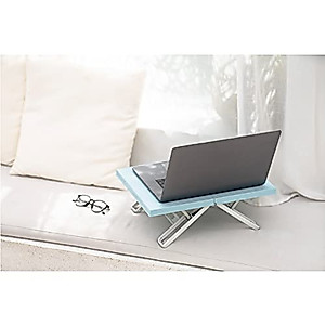 Maarch Small Beach Table for Sand Foldable, Plastic Folding Beach Tray Table, Portable Mini Low Picnic Camping Table, Light Blue