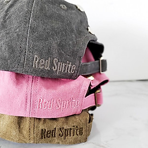 Red Sprite Hats Messy Bun Snap Up Baseball Cap High Ponytail Adjustable Hat (Pink, Cotton)