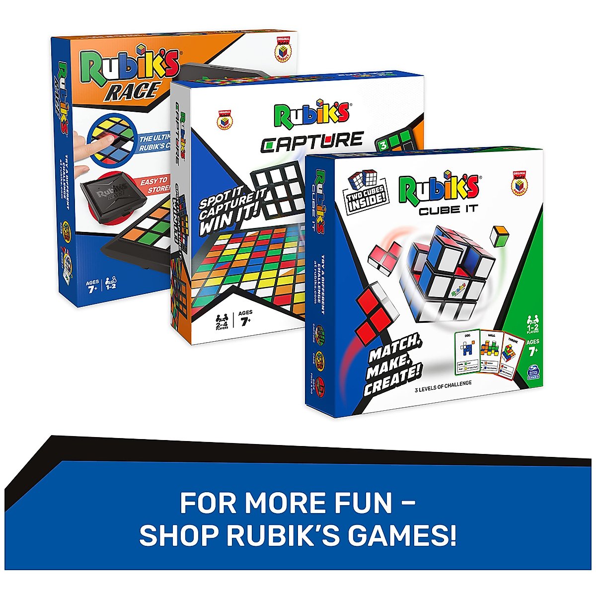 Rubik's Blocks, Original 3x3 Cube with a Twist Challenging Problem-Solving Puzzle Retro Brain Teaser Fidget Toy, for Adults & Kids Ages 8 and up