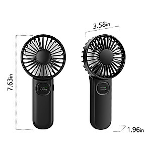 JODNO Portable Handheld Fan 2 Pack, Foldable Mini Hand Fan USB Rechargeable Battery Operated Fan with 5 Speeds Quiet Small Personal Neck Fan Eyelash Fan for Women Men Office Outdoor Travel Camping